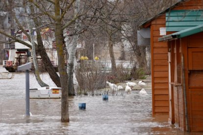El Pisuerga eleva su caudal en Valladolid y anega los pasos inferiores